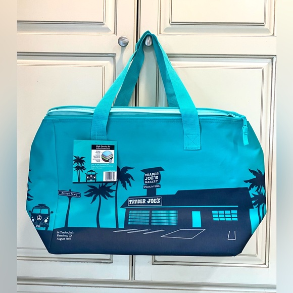 Trader Joe'S | Bags | Trader Joes Large Insulated Tote Teal | Poshmark